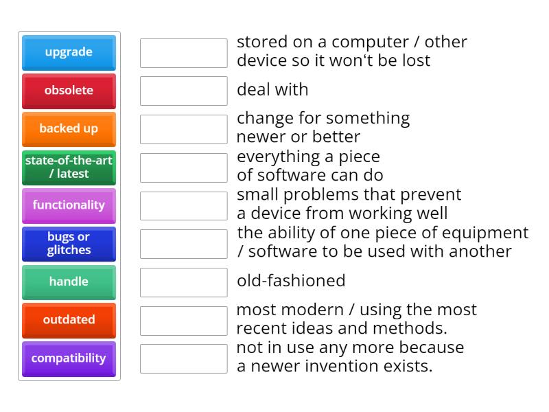 8C_ex_4_Vocabulary. Technology, synonyms.(HN_4) - Match up