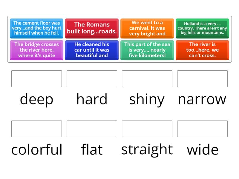 Descriptive adjectives - Match up