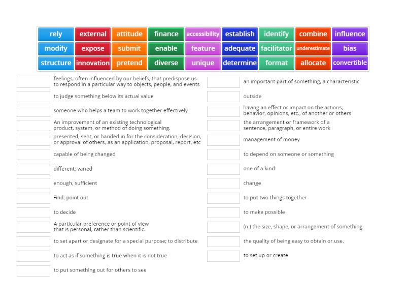 SKILLFUL 3 - INT - UNIT 1 L and S Extra words - Match up