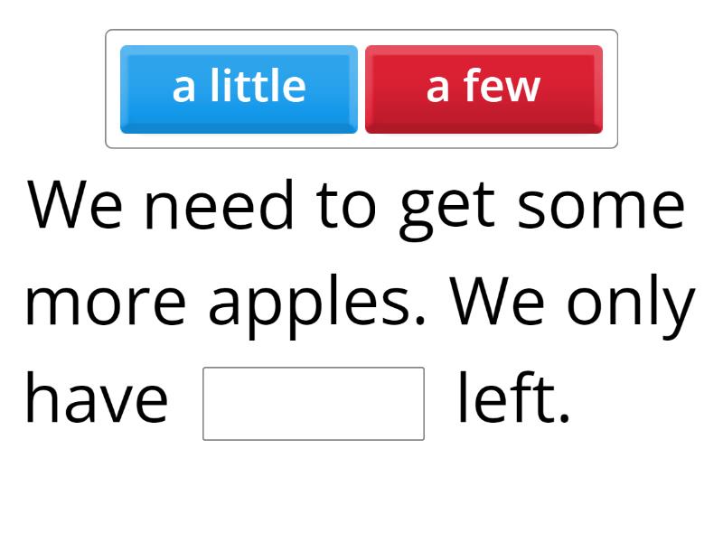 Quantifiers - a few, a little, much, many and a lot of - Complete the ...