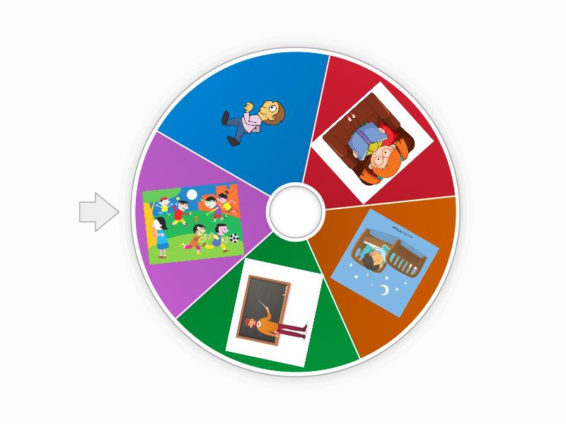 Present Simple / Present continuous - Spin the wheel