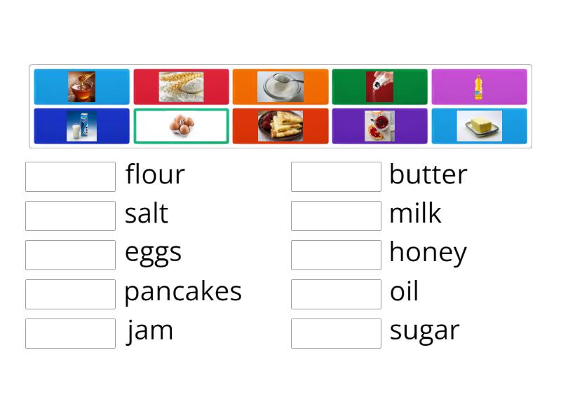 Pancakes vocabulary - Match up