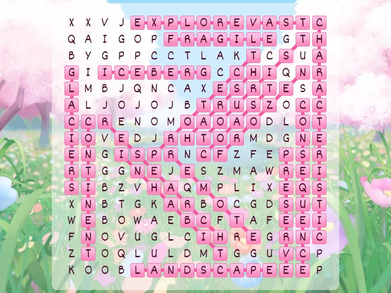 Ecotourism - Wordsearch