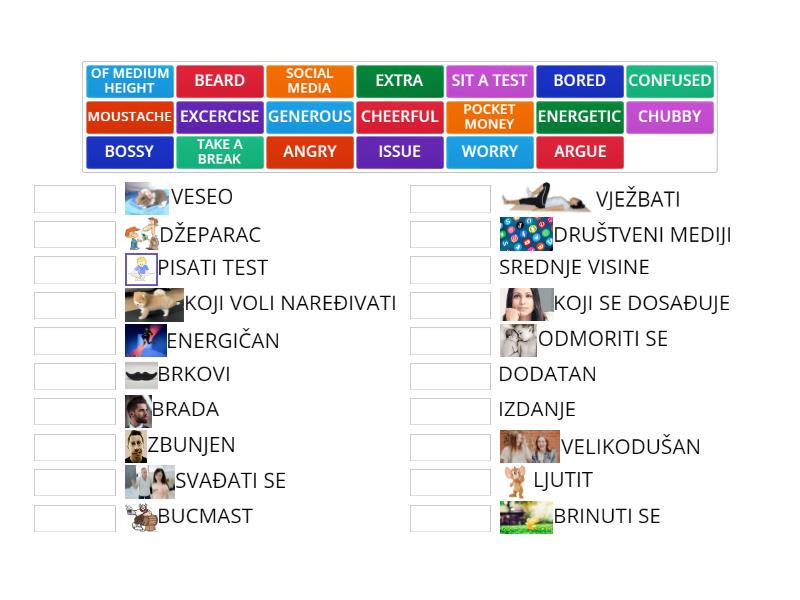 UNIT 1 ENGLESKI 6 RAZRED - Match up