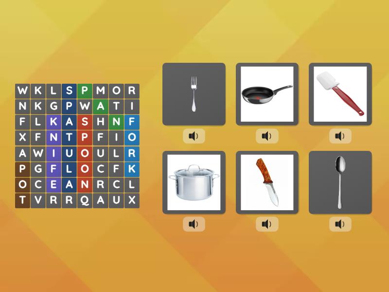 Kitchen 1_2 Utensils - Wordsearch