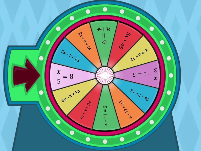 BINGO DE ECUACIONES - Rueda aleatoria