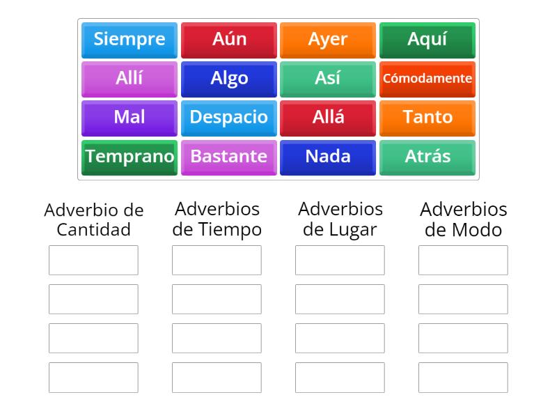 Adverbios - Group sort