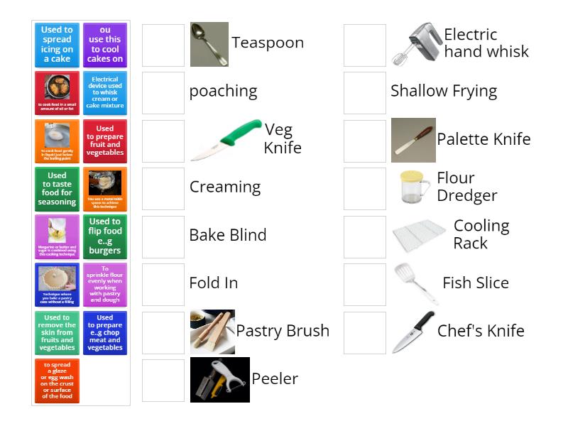 Cookery Processes and Techniques - Match up