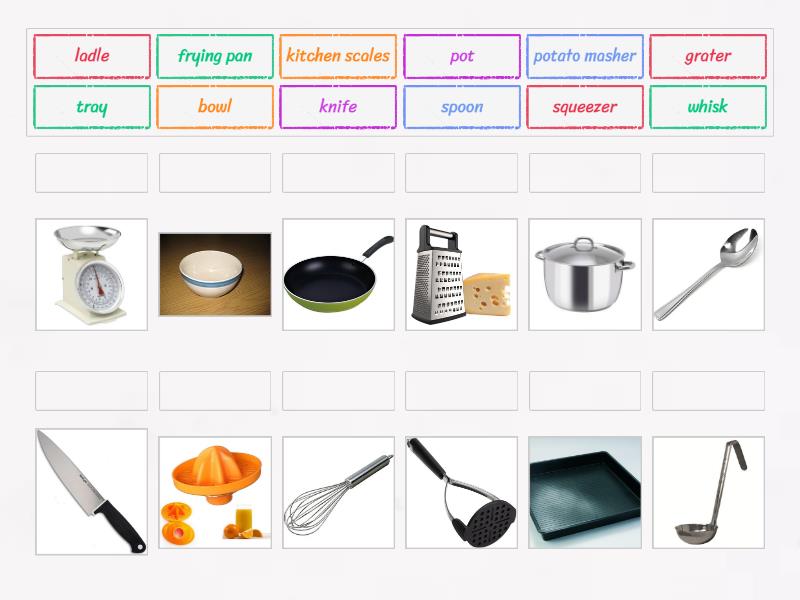 Kitchen utensils - Match up