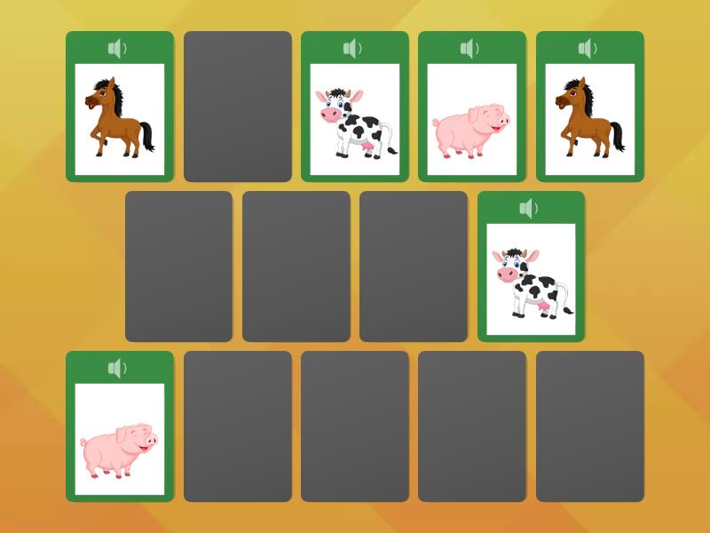 Memory Farm Animals - Matching pairs