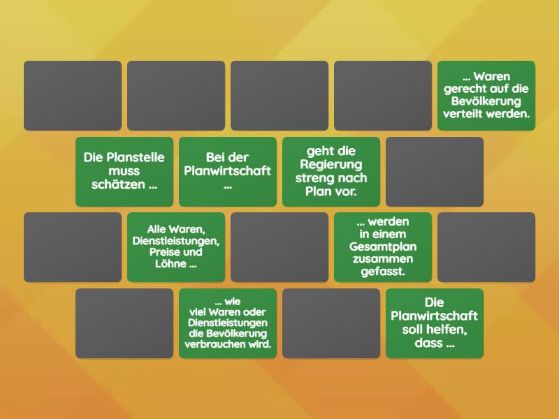 Planwirtschaft - Matching pairs