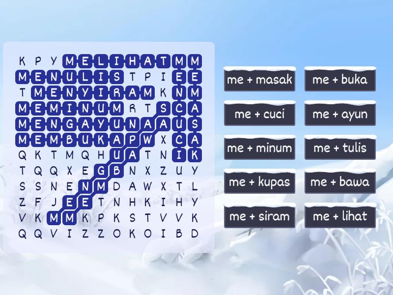 Awalan "me-" - Wordsearch