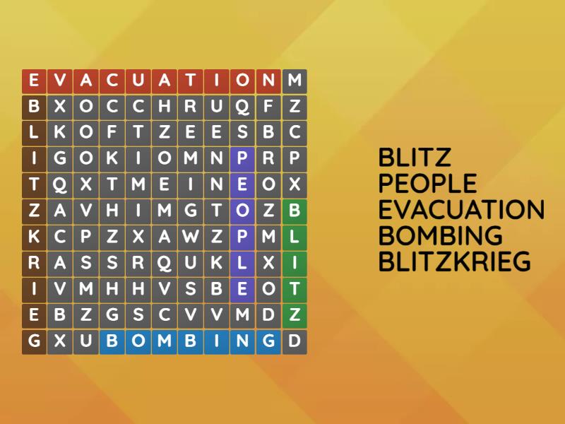 the blitz word serearch - Wordsearch