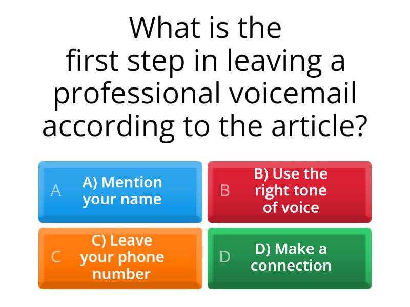 Article 'How to Leave the Perfect Voicemail Message' - Quiz