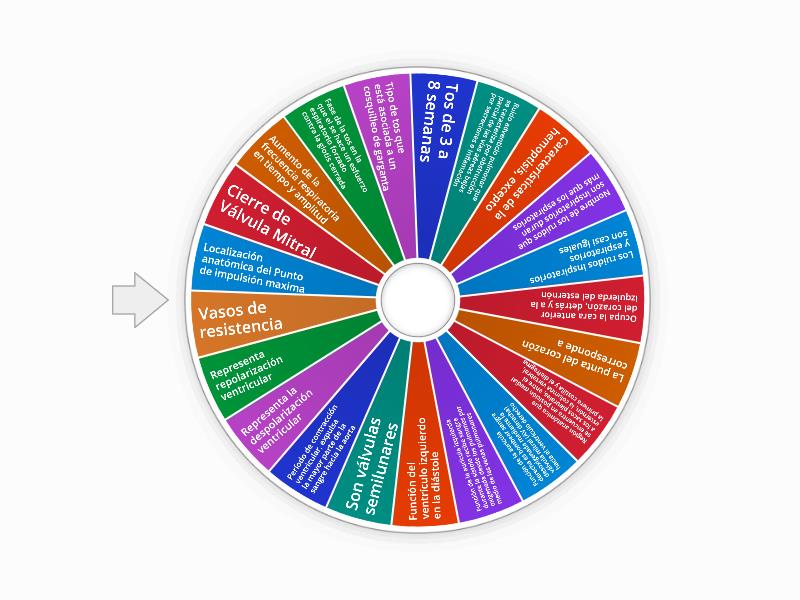 Sistema cardíaco y pulmonar - Spin the wheel