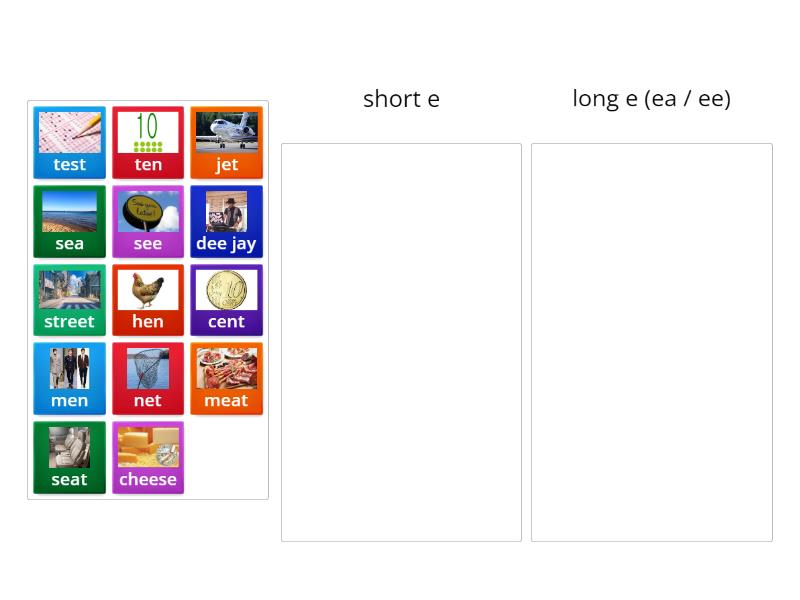 Short e and long ea /ee_1 - Categorize