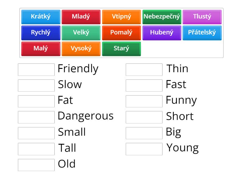 Adjectives 4th grade - Match up