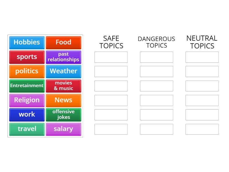 SMALL TALK TOPICS 2 - Group sort