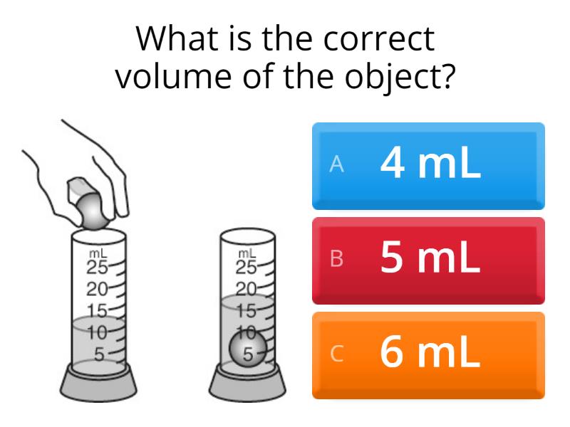 Measuring Volume- Displacement - Quiz