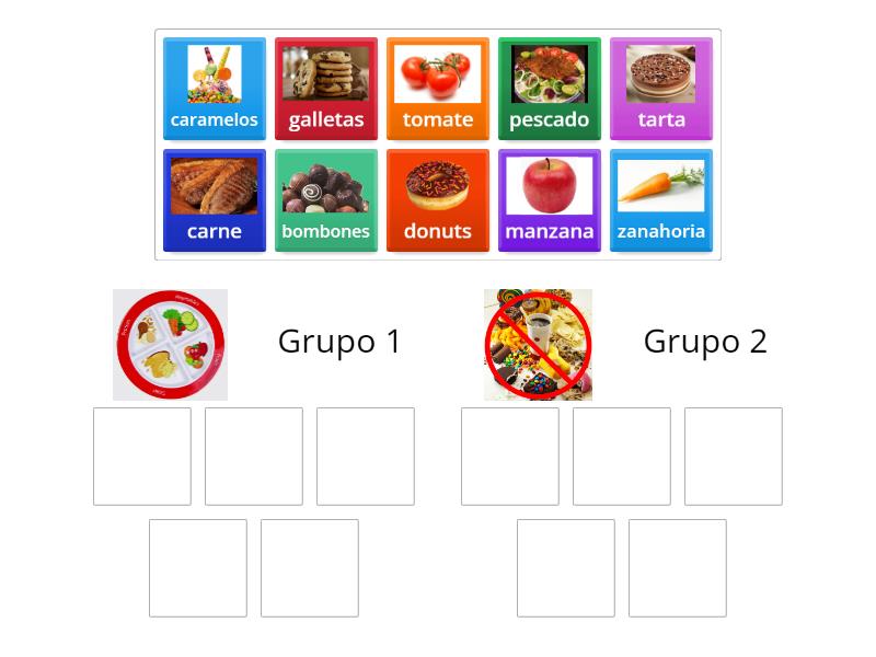 alimentos saludables y no saludables - Group sort