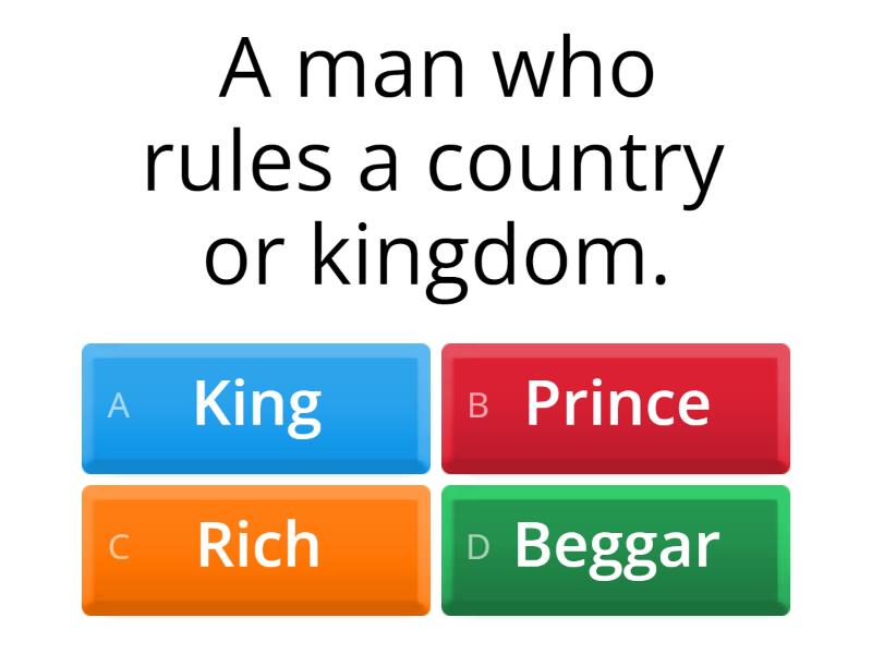 The Prince and the Beggar Vocabulary - Quiz