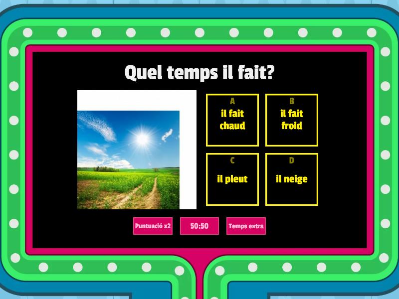 Le temps et les saisons - Gameshow quiz