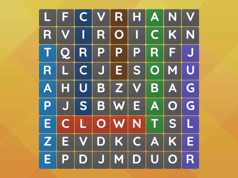 Circus - Sopa de letras