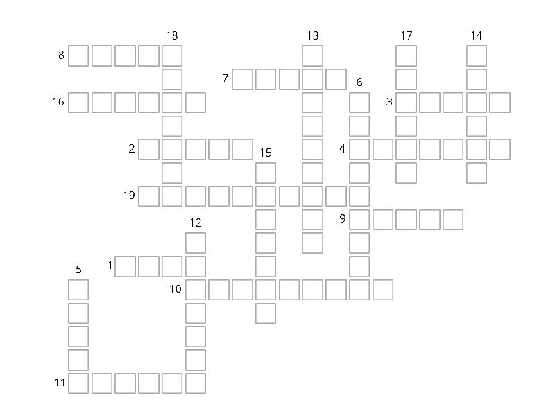 Los días y los meses - Crucigrama