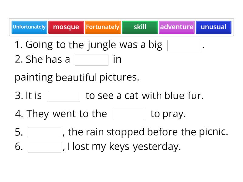 Sentences - Complete the sentence