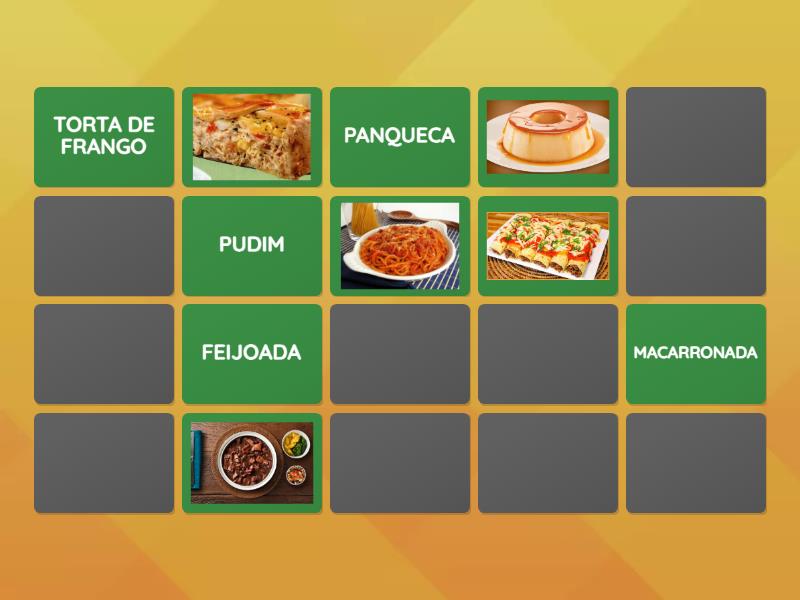 Jogo da memória das receitas - Matching pairs