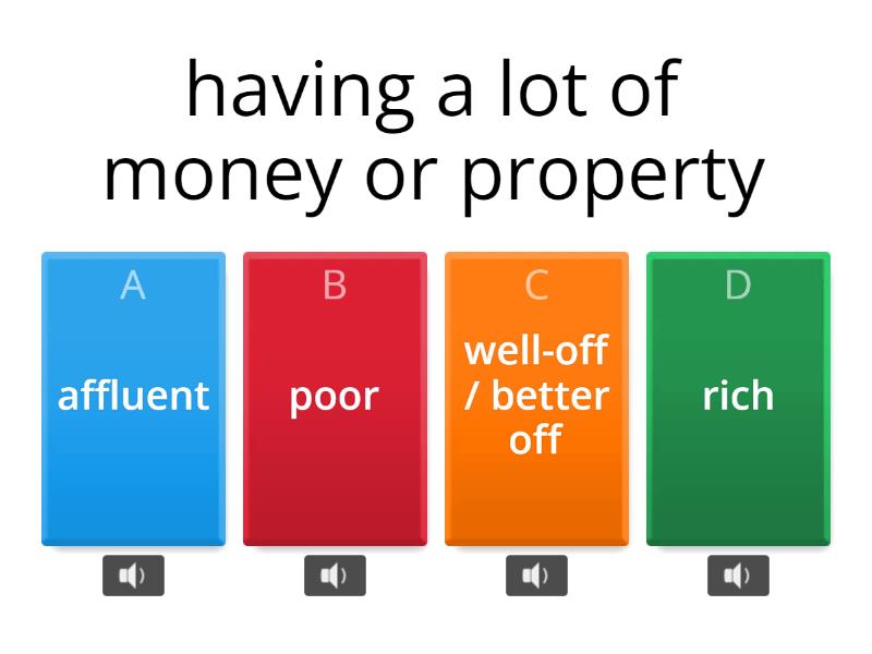 - Money Vocabulary - Adjectives - Quiz