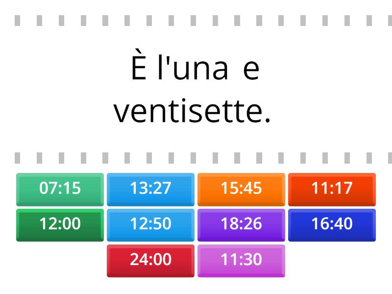 Esercizio 3 - Che ore sono? - Find the match
