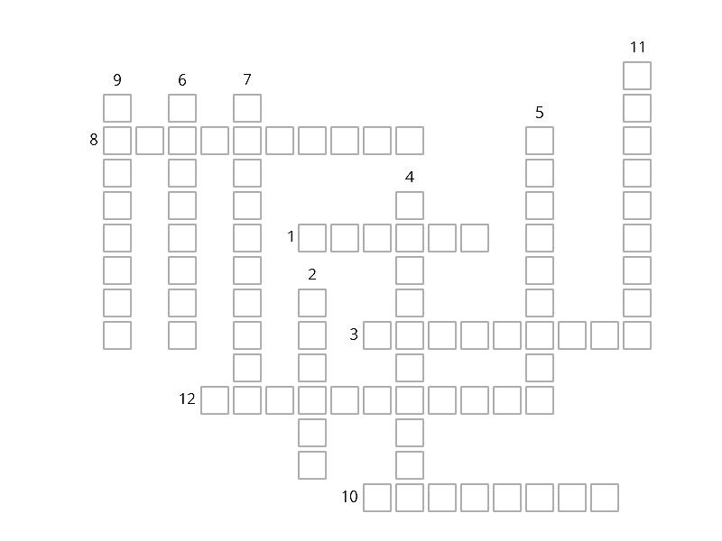 Definition of Vocabulary - Crossword