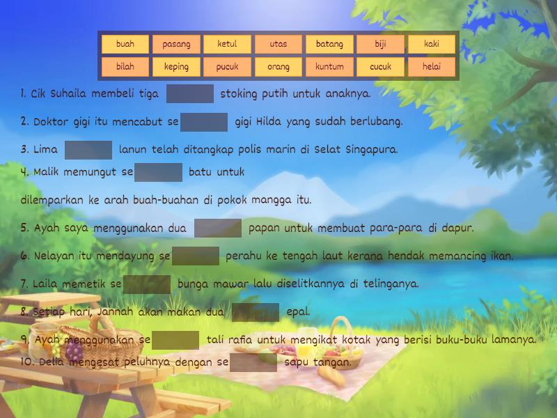 CEKAP 6A Unit 2 - Pel 4 - Penjodoh Bilangan - Complete the sentence