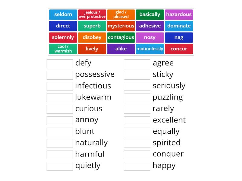 Synonyms - Match up