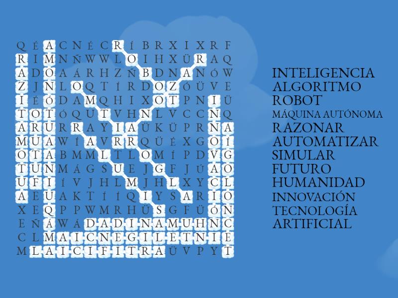 INTELIGENCIA ARTIFICIAL - Sopa de letras INTELIGENCIA ARTIFICIAL - Sopa de letras
