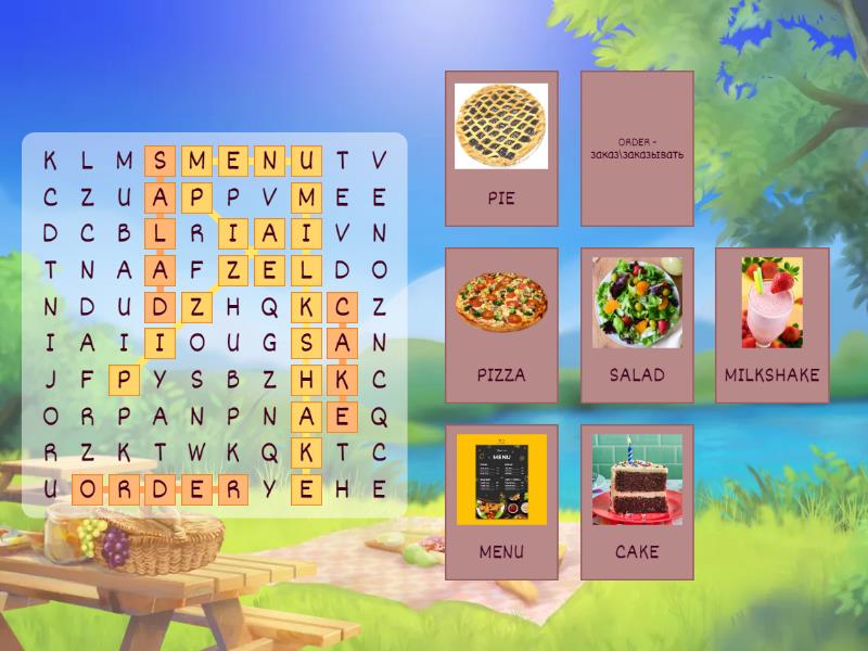 FOOD & RESTAURANT - Wordsearch