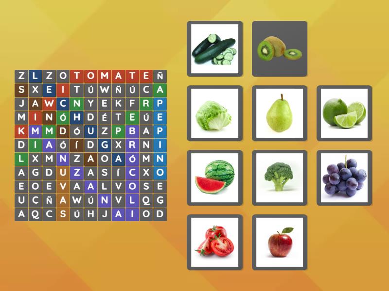 Alimentos saludables - Sopa de letras