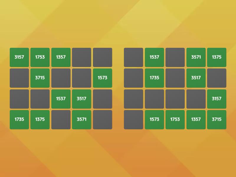Number matching game 1357 - Matching pairs