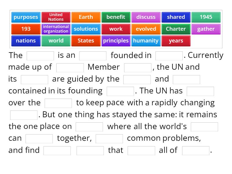United Nations - Complete the sentence