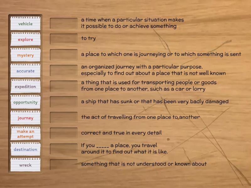 impact 2 unit 4 words match - Match up