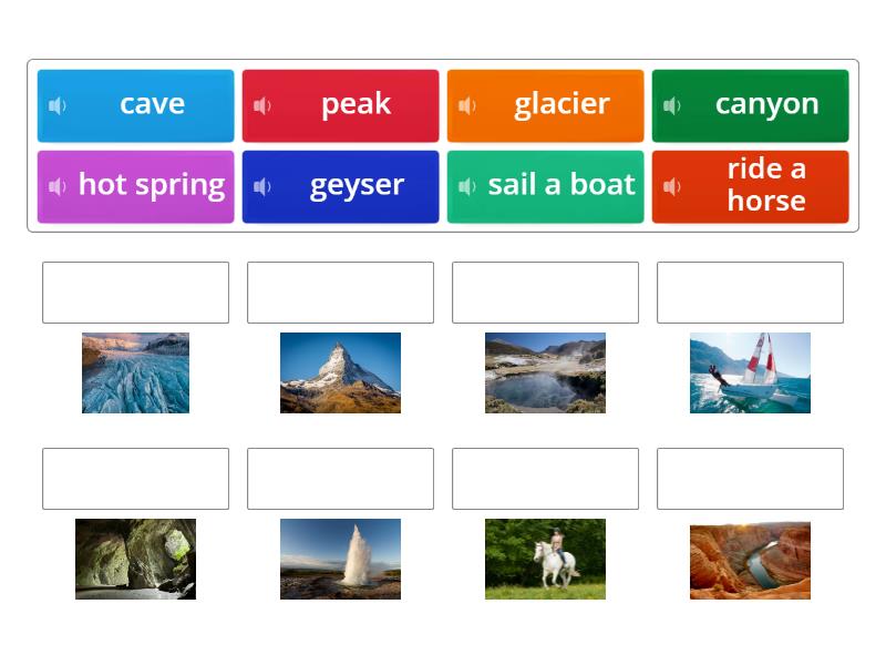 GG2 Unit 5 - American National Parks vocabulary - Match up