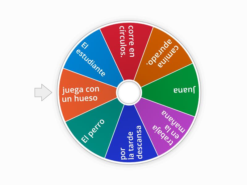 Gira la ruleta y forma una oración. - Rueda aleatoria