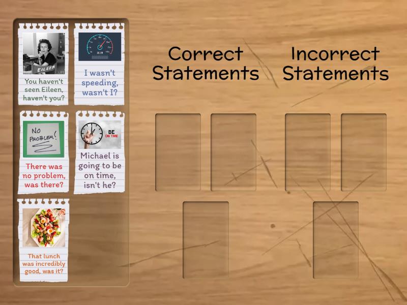 Tag Questions: Identify correct and incorrect ones, then correct the ...