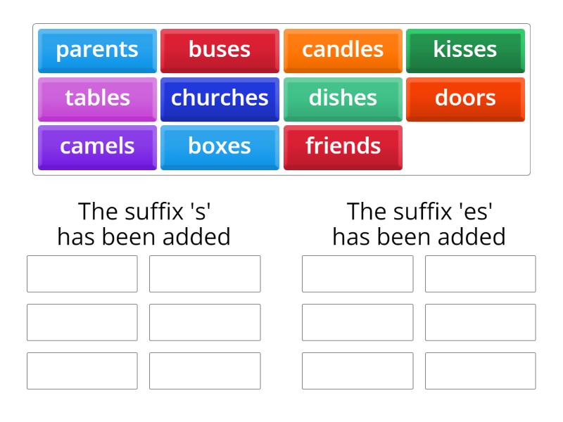 Suffix 's' or 'es'? - Group sort