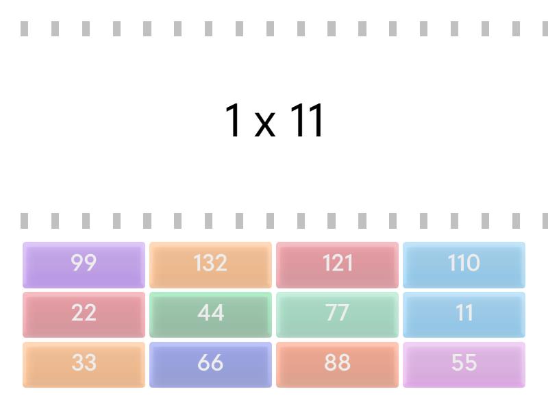 11 x table practice - Find the match