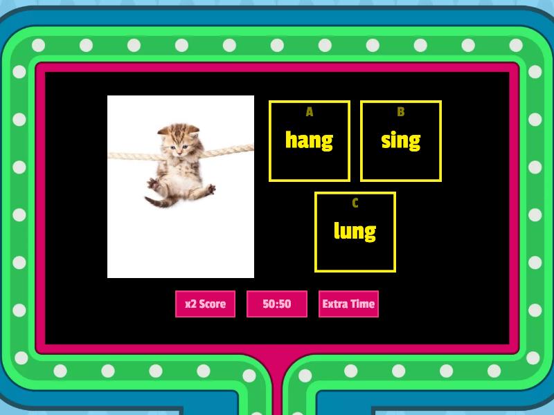 Glued Sounds -ng/-nk - Gameshow quiz