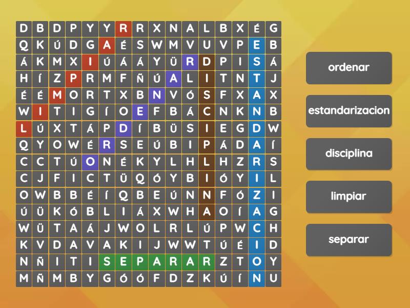 Sopa de Letras 5S - Wordsearch