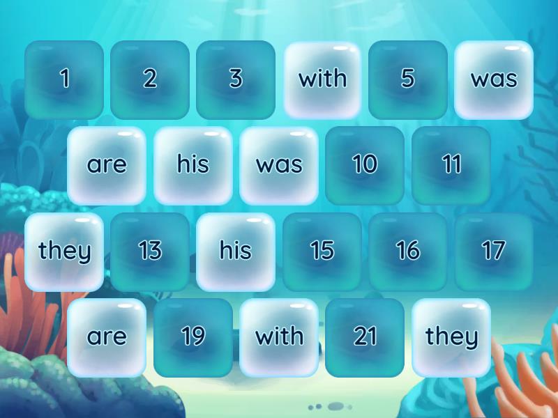 RH Most Common Words lists 1 and 2 - Matching pairs