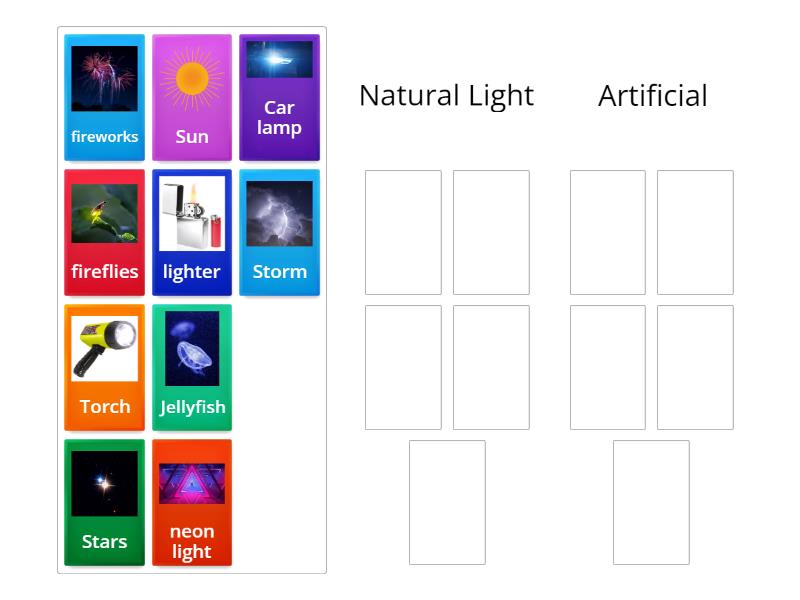 Natural and Artificial Light - Group sort